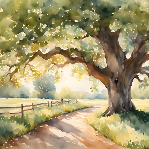 Oak Tree Wall Art - Etsy