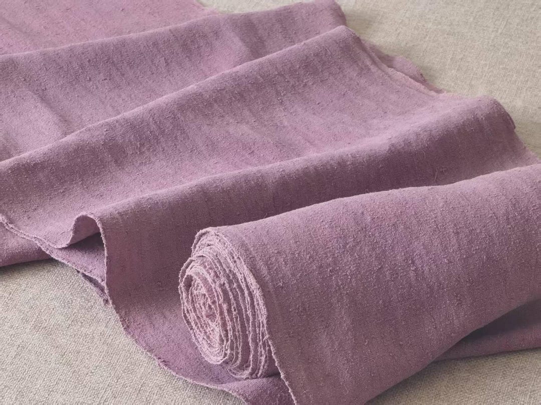 Handwoven Raw Silk Noil Fabric: Botanical Logwood Zicao Dyed (35cm ...