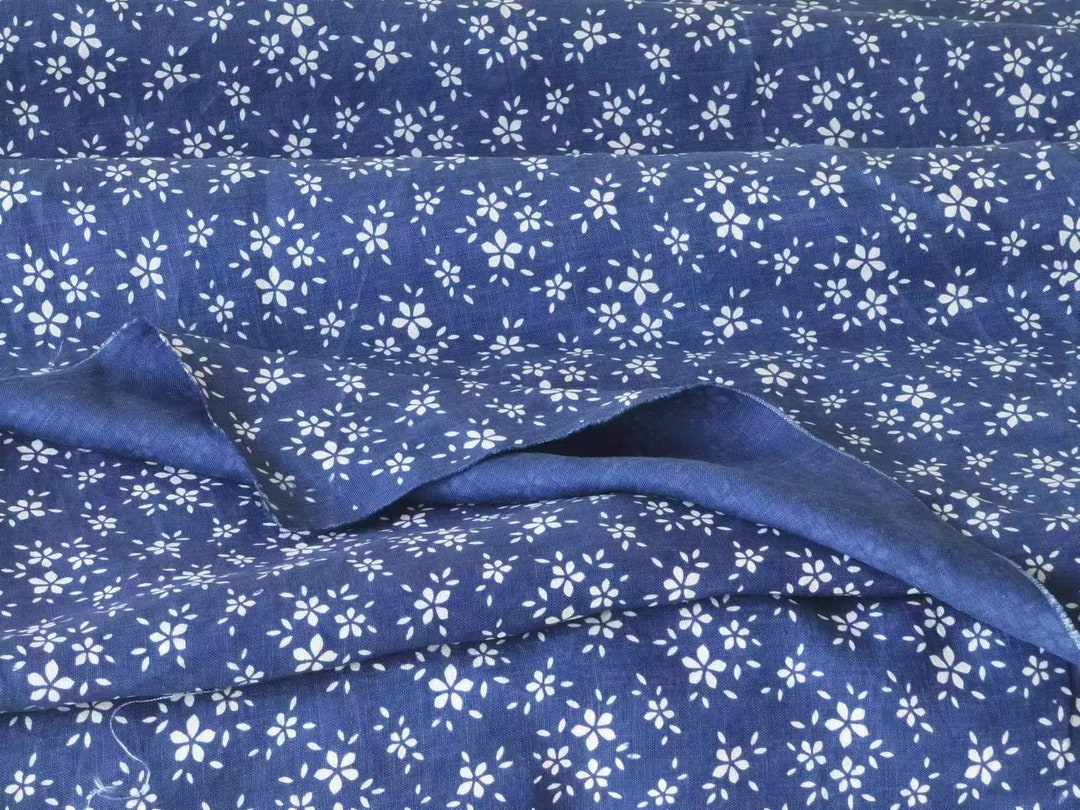 Chinese Indigo Batik 100% Linen Fabric Paste Resist Indigo Plant ...