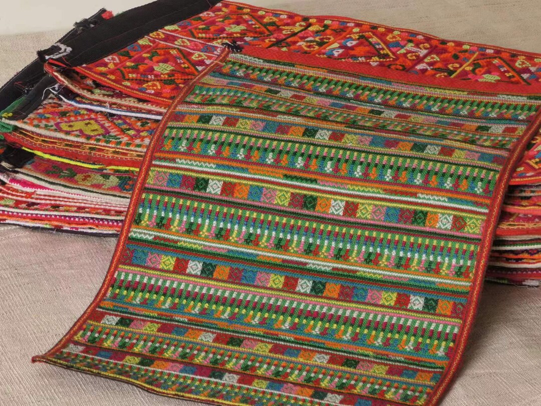 Hmong Vintage Hand Embroidered Panels - Tribal Art - Cross Stitch ...
