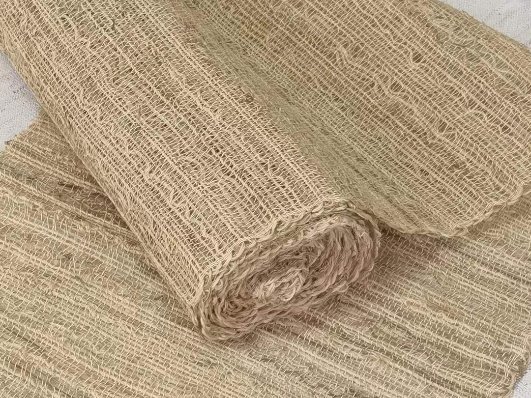 Rustic Handwoven Ramie Fabric: Natural Fiber Table Runner - Sold by ...