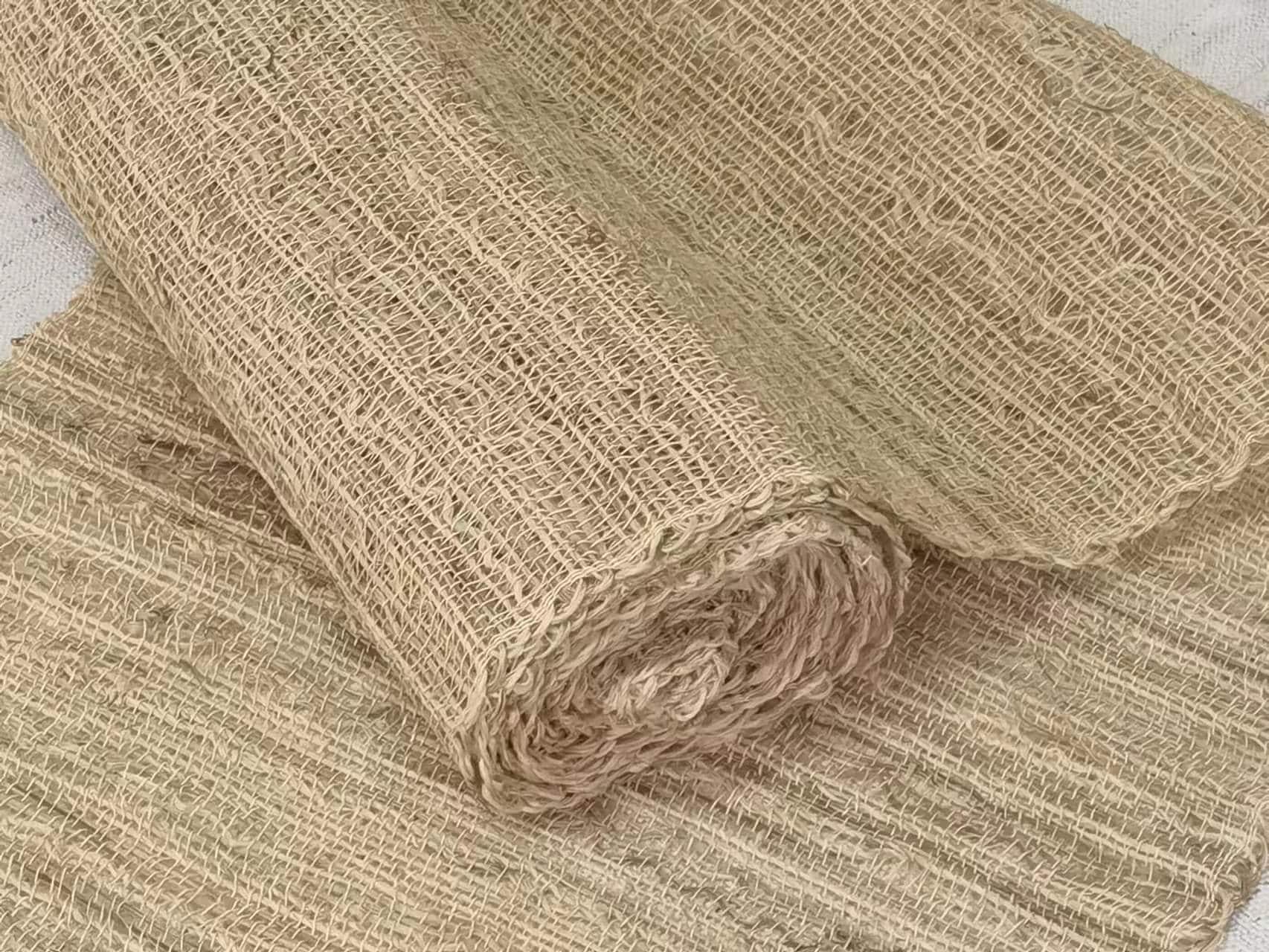 Rustic Handwoven Ramie Fabric: Natural Fiber Table Runner - Sold by ...