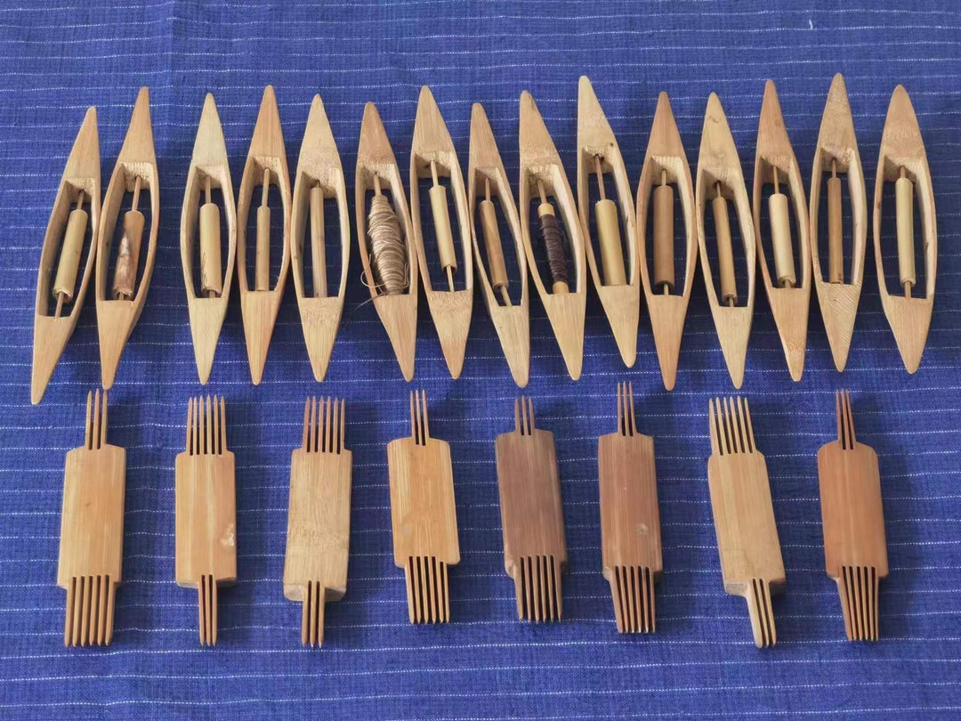 Vintage Kesi Weaving Tool Bamboo Shuttle Boats and Beater Comb - Etsy