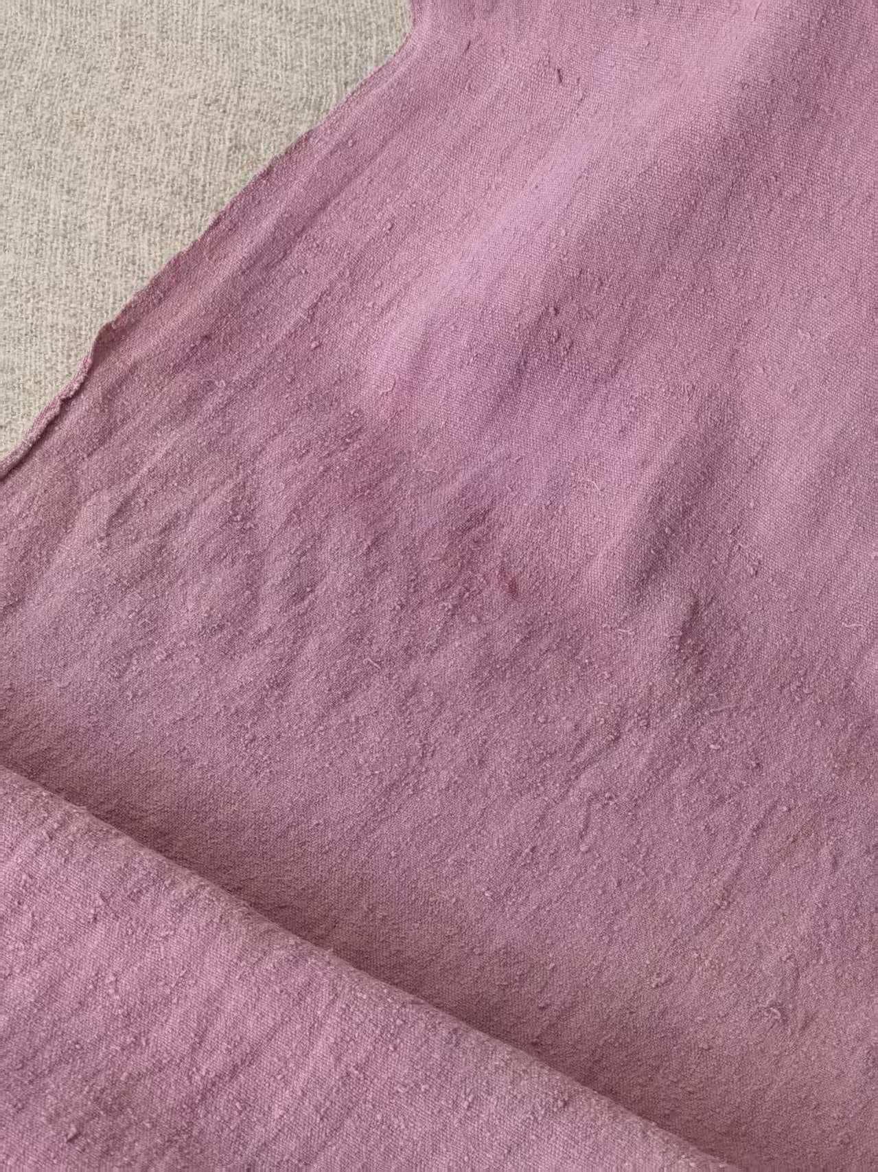 Handwoven Raw Silk Noil Fabric: Botanical Logwood Zicao Dyed (35cm ...
