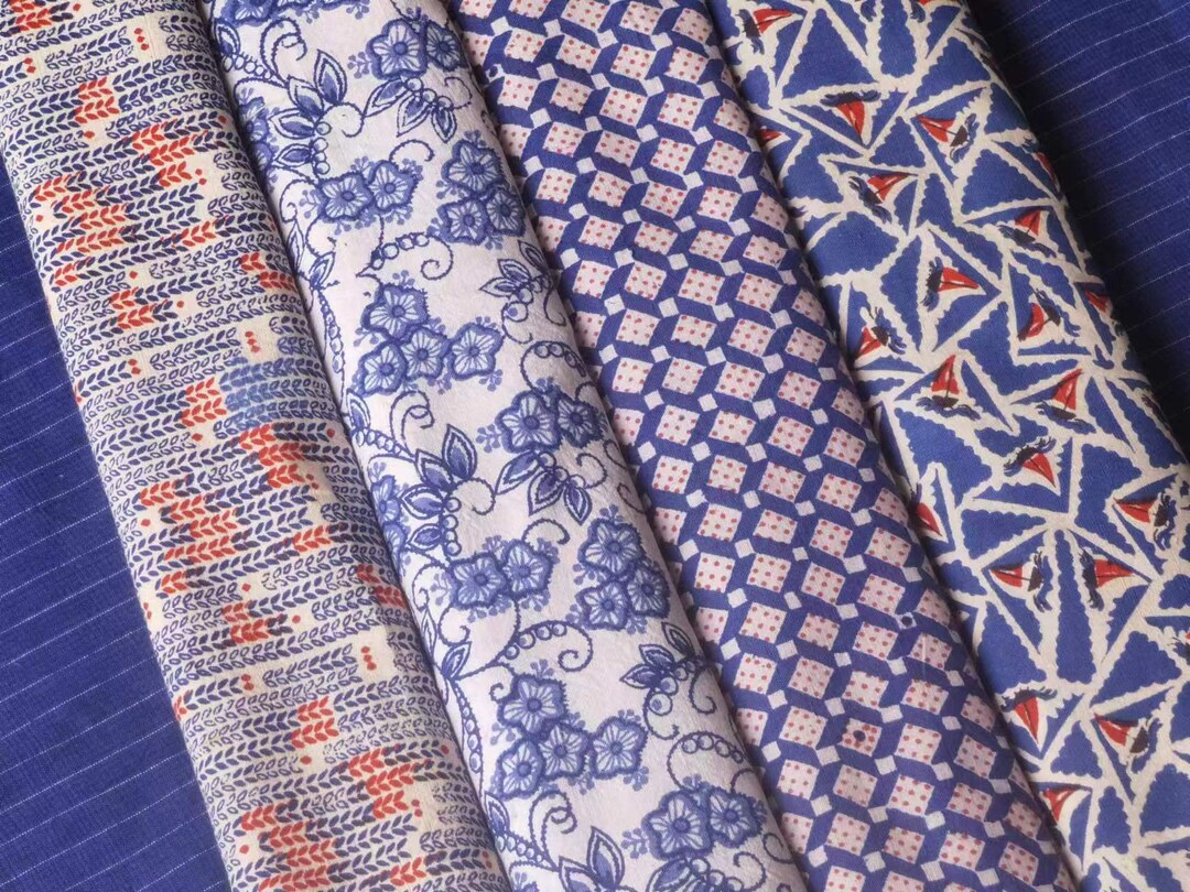 Vintage Hand Block Print Fabric - Handwoven Cotton Traditional Fabric ...