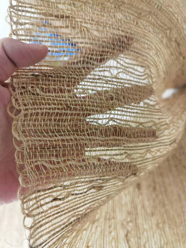 Rustic Handwoven Ramie Fabric: Natural Fiber Table Runner - Sold by ...
