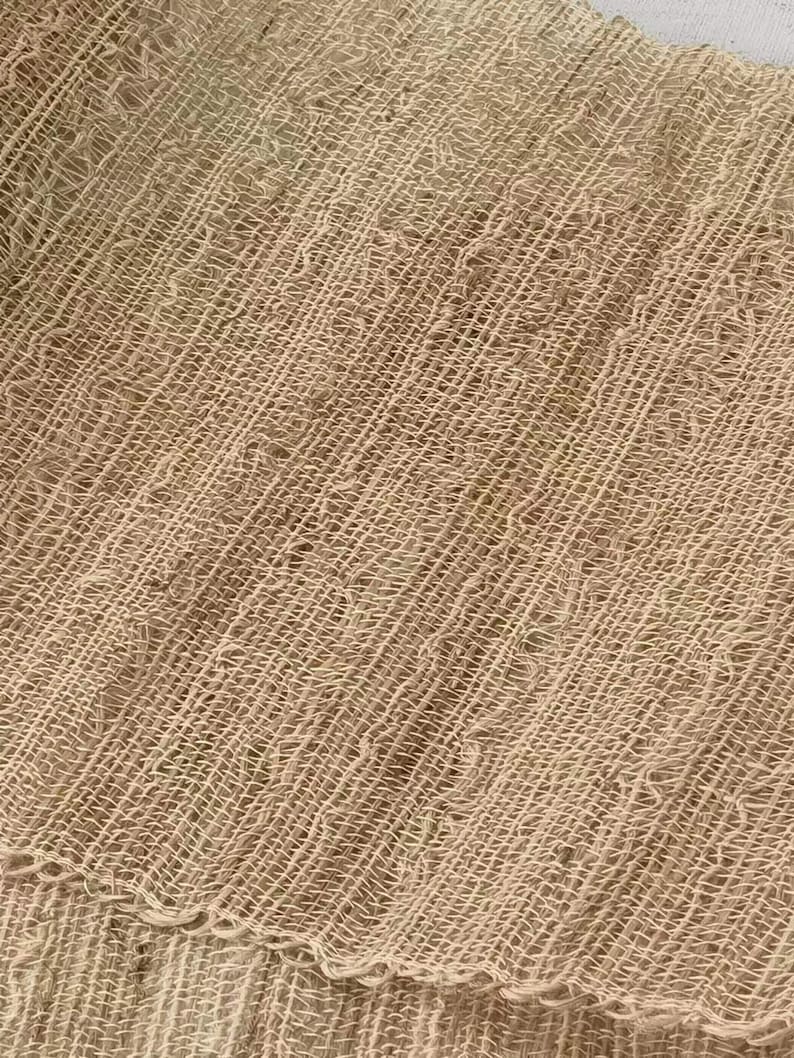 Rustic Handwoven Ramie Fabric: Natural Fiber Table Runner - Sold by ...