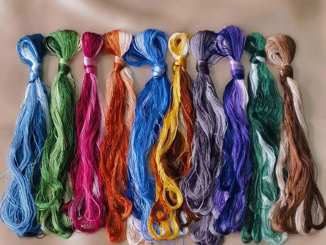 50 Color Mulberry Silk Embroidery Floss Skeins: DIY Hand Embroidery ...