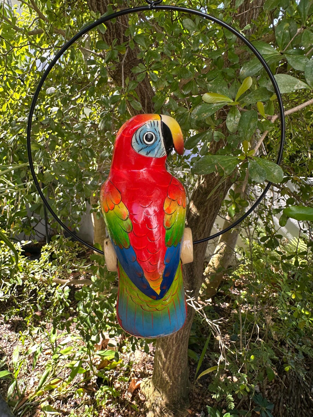 8” Wood Carved Parrot - Etsy