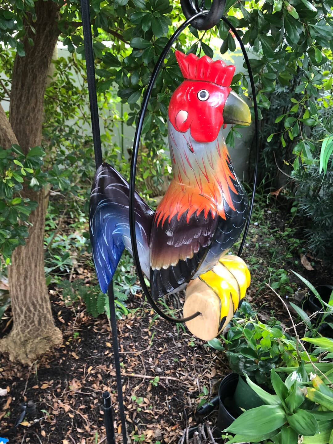 12” Wooden Carved Hanging Rooster - Etsy