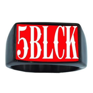Customized 5 Letters Monogram Ring Name Ring Personalized Initials Gift ...