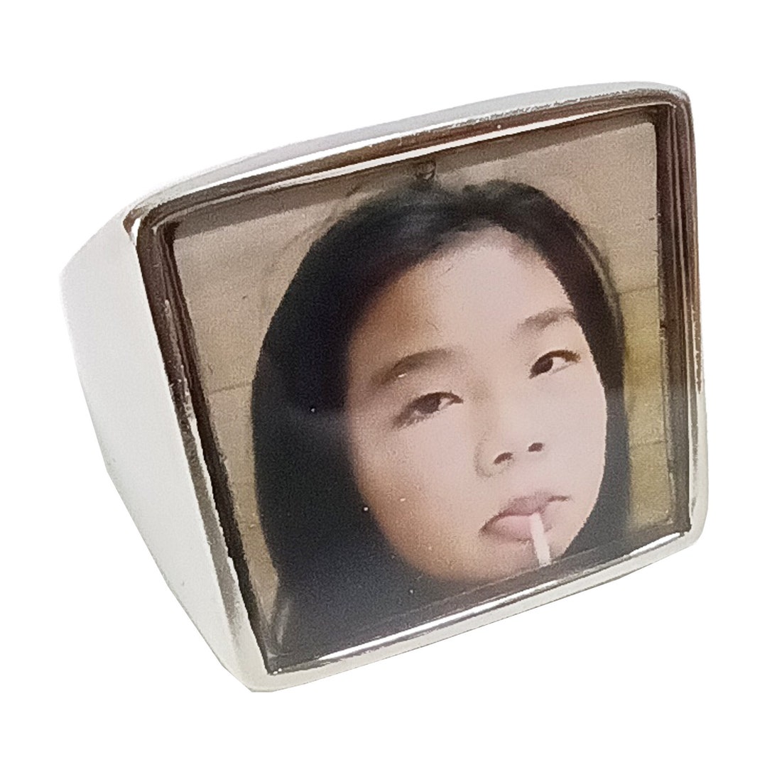 Customized Picture Ring Memorial Photo Ring Personalized Keepsake Gift ...