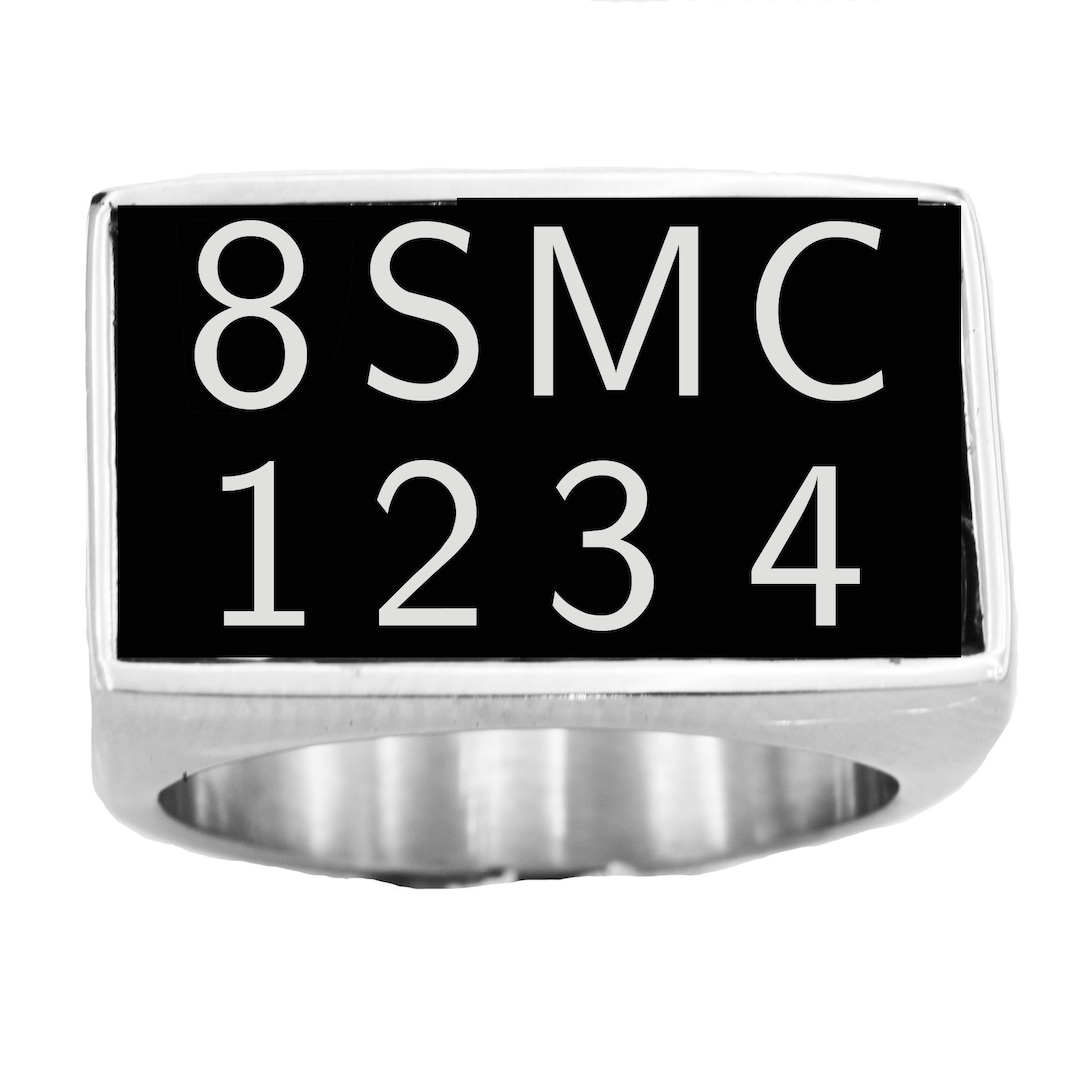 Customized Monagram Ring 8 Block Letters Initials Name Ring - Etsy