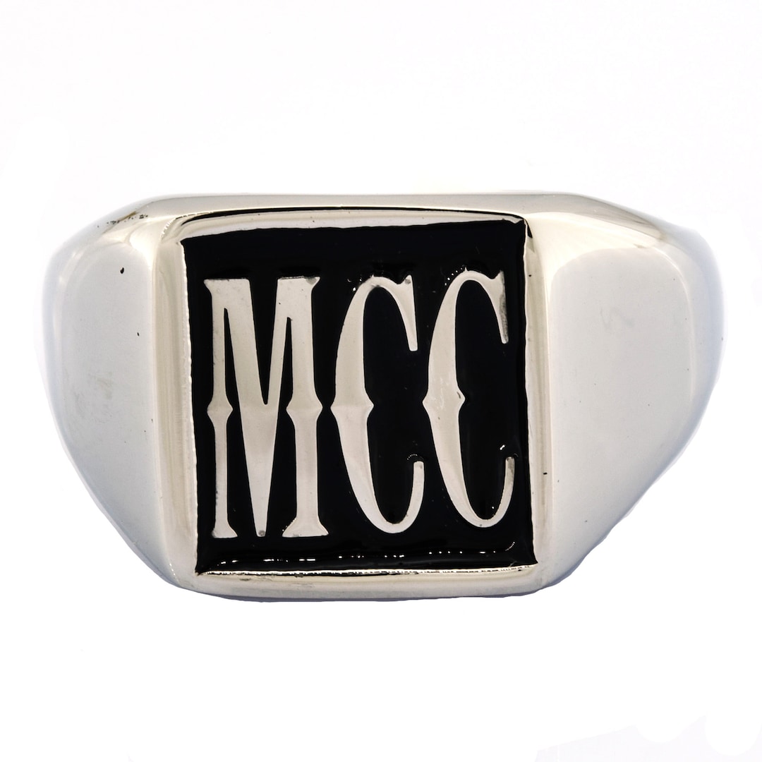 Square 3 Block Letters Ring Custom Initials Memorial Name Gift - Etsy