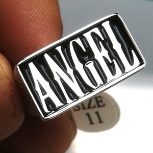 Customized 5 Letters Monogram Ring Name Ring Personalized Initials Gift ...