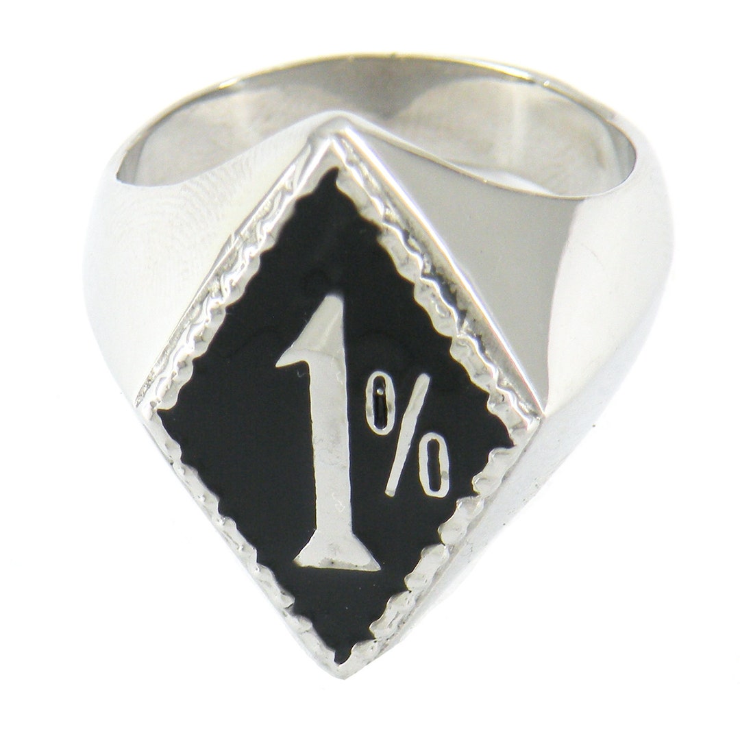One Percent 1% Biker Ring Men MC Ring - Etsy