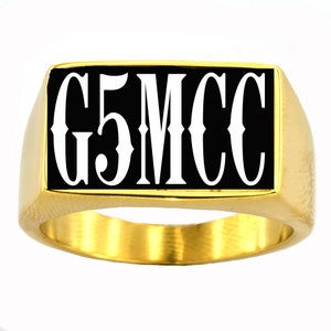Customized 5 Letters Monogram Ring Name Ring Personalized Initials Gift ...