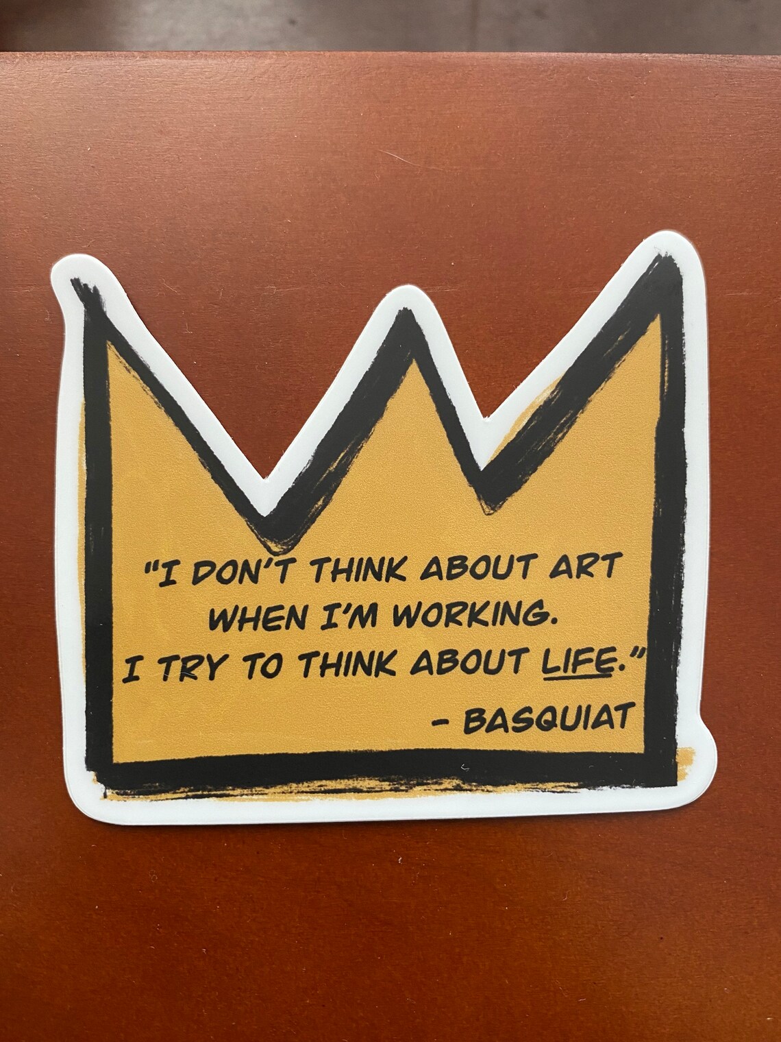 Basquiat Crown Sticker Vinyl Sticker Artist Sticker Laptop - Etsy