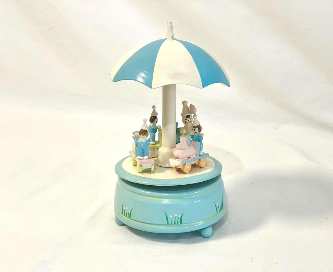 Vintage Wooden Music Box - Circus Carousel Fairground - Circa 1980s ...