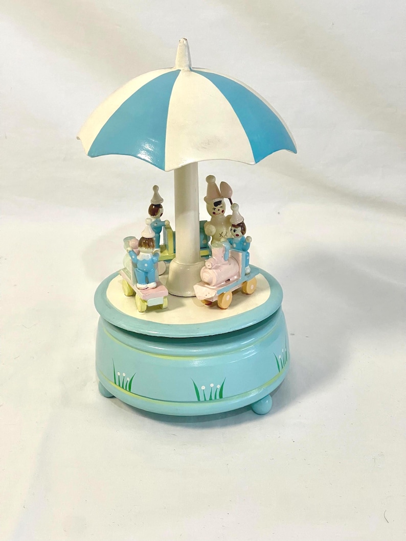 Vintage Wooden Music Box - Circus Carousel Fairground - Circa 1980s ...