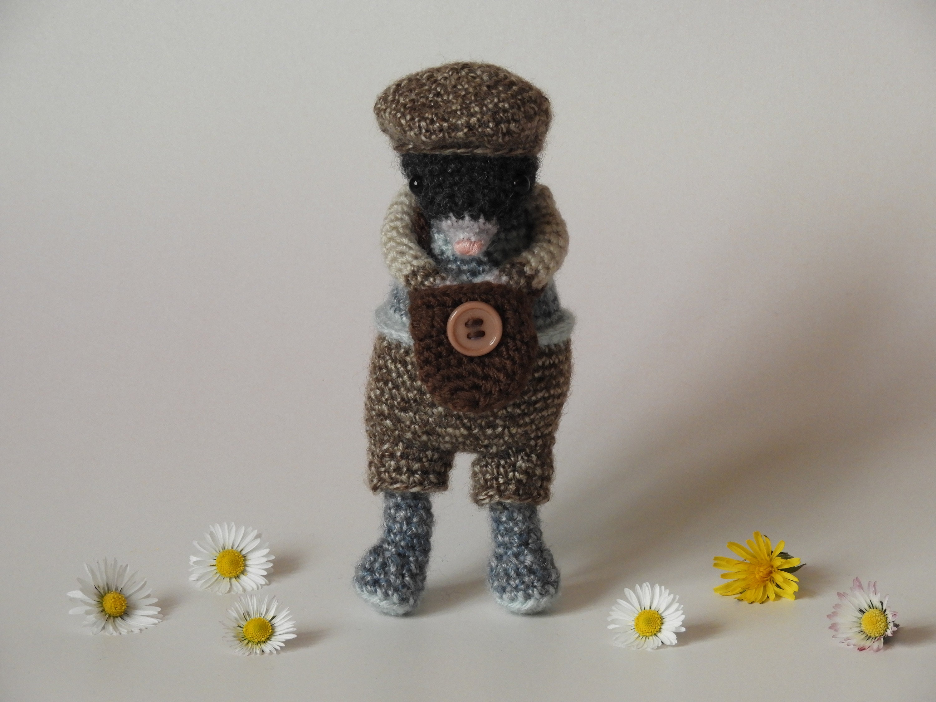 Crochet Mole Pattern - George the Mole, Amigurumi Mole, Knitted Mole ...
