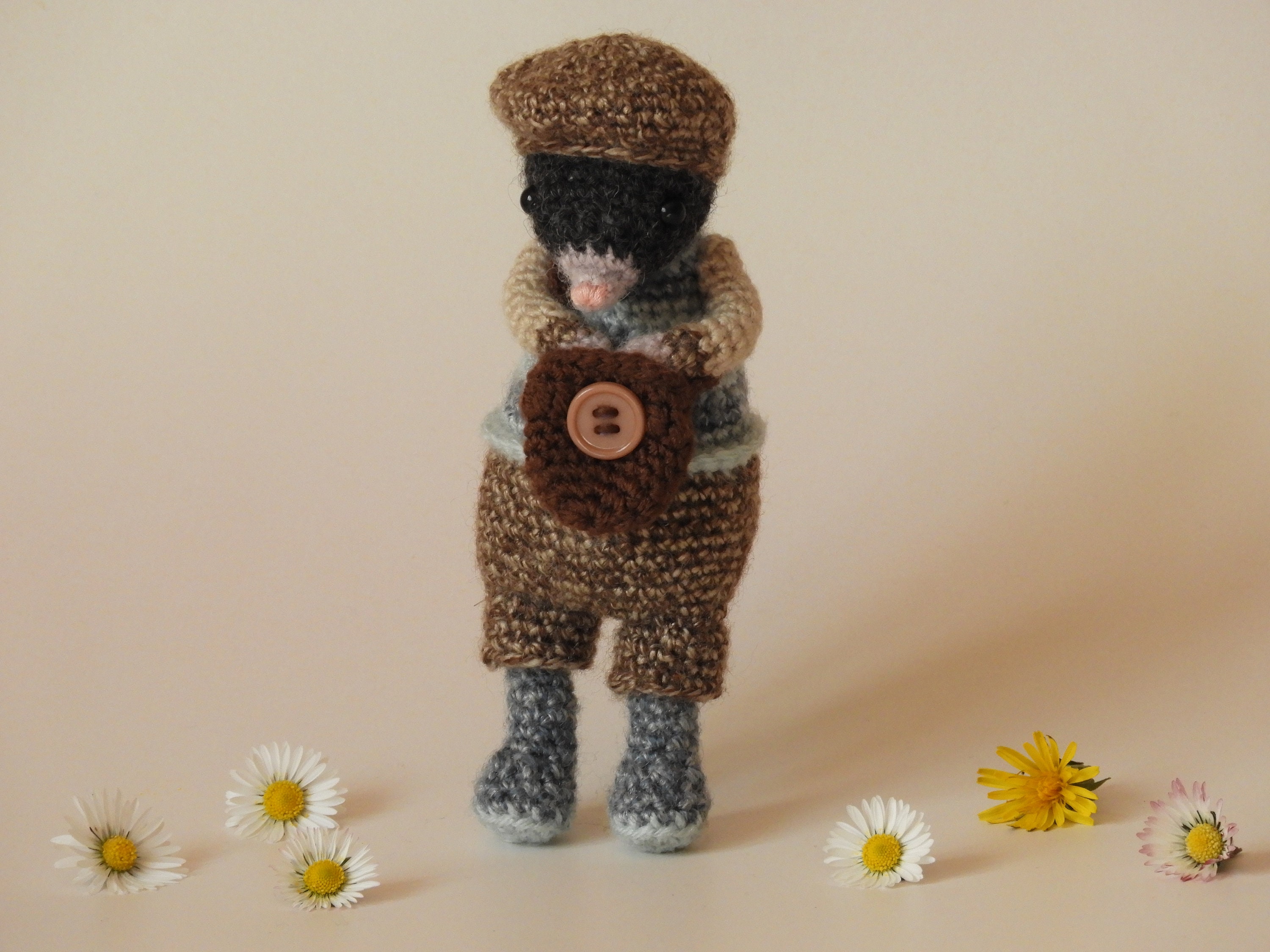 Crochet Mole Pattern - George the Mole, Amigurumi Mole, Knitted Mole ...