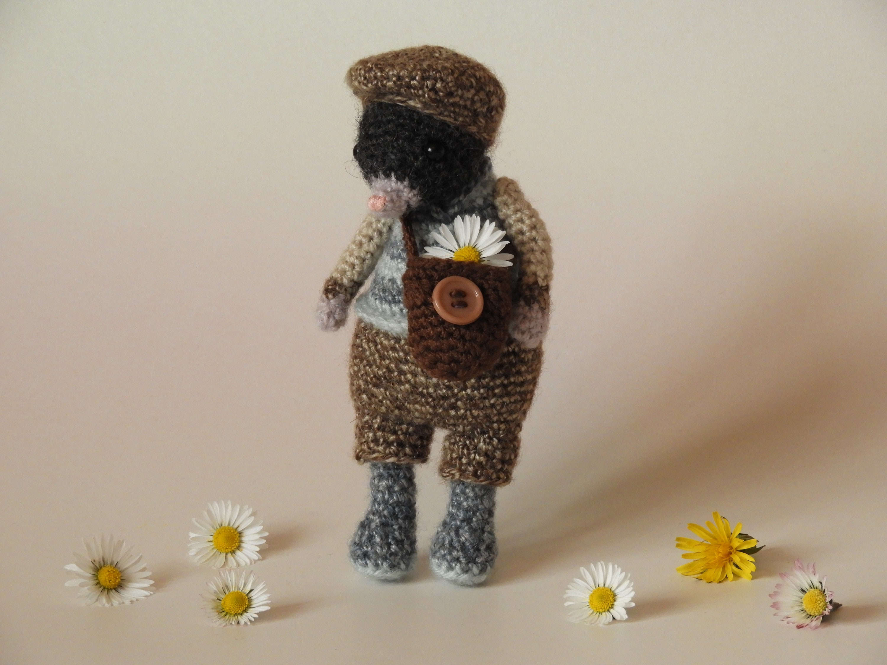 Crochet Mole Pattern - George the Mole, Amigurumi Mole, Knitted Mole ...