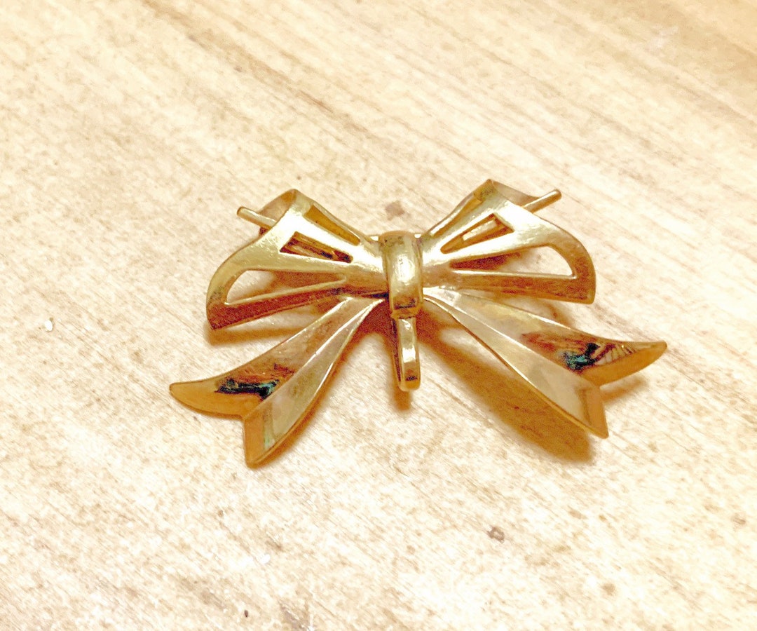 Beautiful Vintage Gold Bow Brooch Pin - Etsy