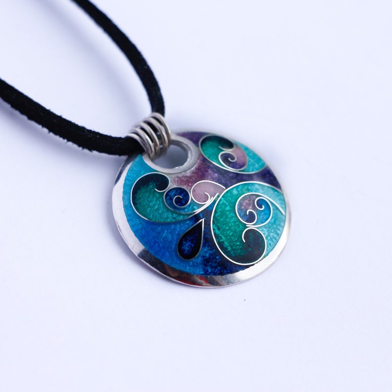 Spring Mood. Enamel Silver Pendant. Sterling Silver Pendant. - Etsy