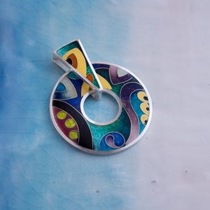Minanqari. Enamel Silver Pendant. Sterling Silver Pendant. Cloisonné ...