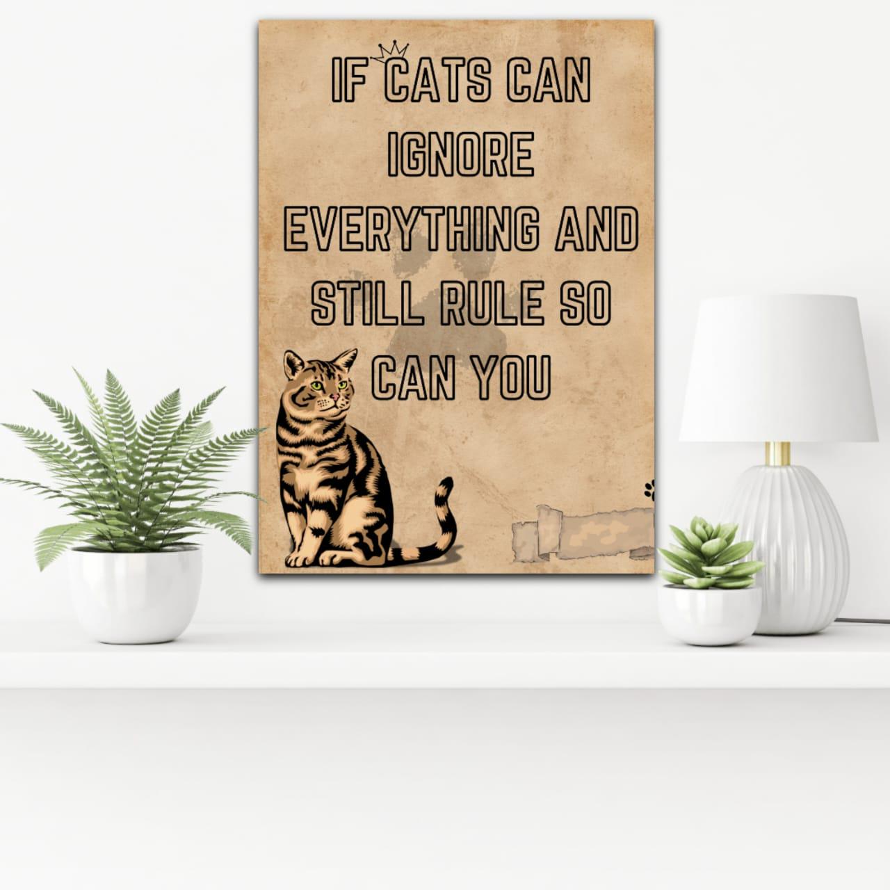 Motivational Poster Wall Art Vintage Cat Print Wall Art /cat Wall Art ...
