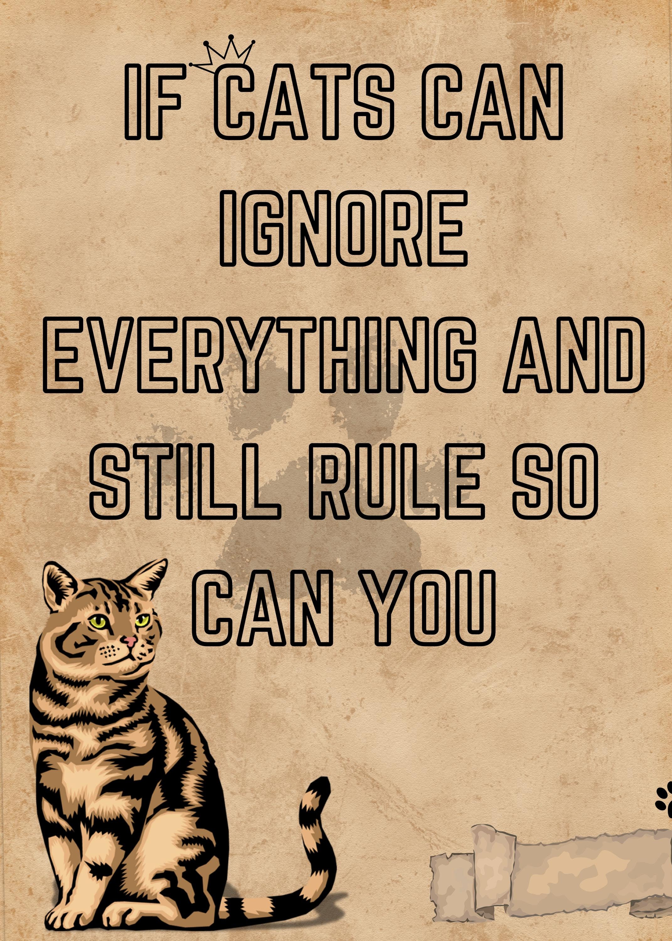 Motivational Poster Wall Art Vintage Cat Print Wall Art /cat Wall Art ...