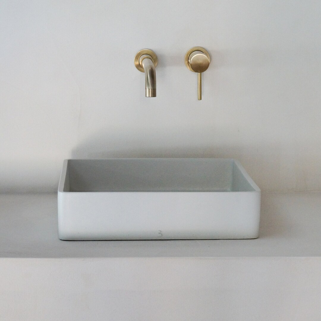 Lavabo en béton blanc coco N1 "40 x 40 cm" - Etsy France