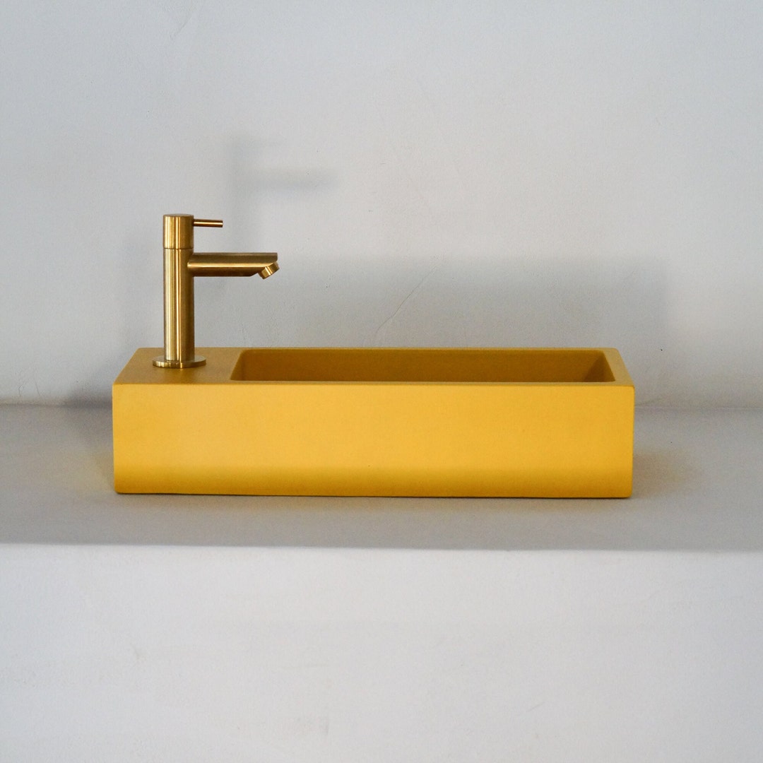 Concrete Washbasin to Be Placed Concrete Hand Basin Yellow Washbasin 20 ...