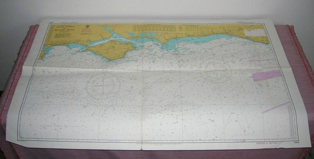Admiralty Coastal Map Anvil Point to Beachy Head Inc Isle of Wight - Etsy