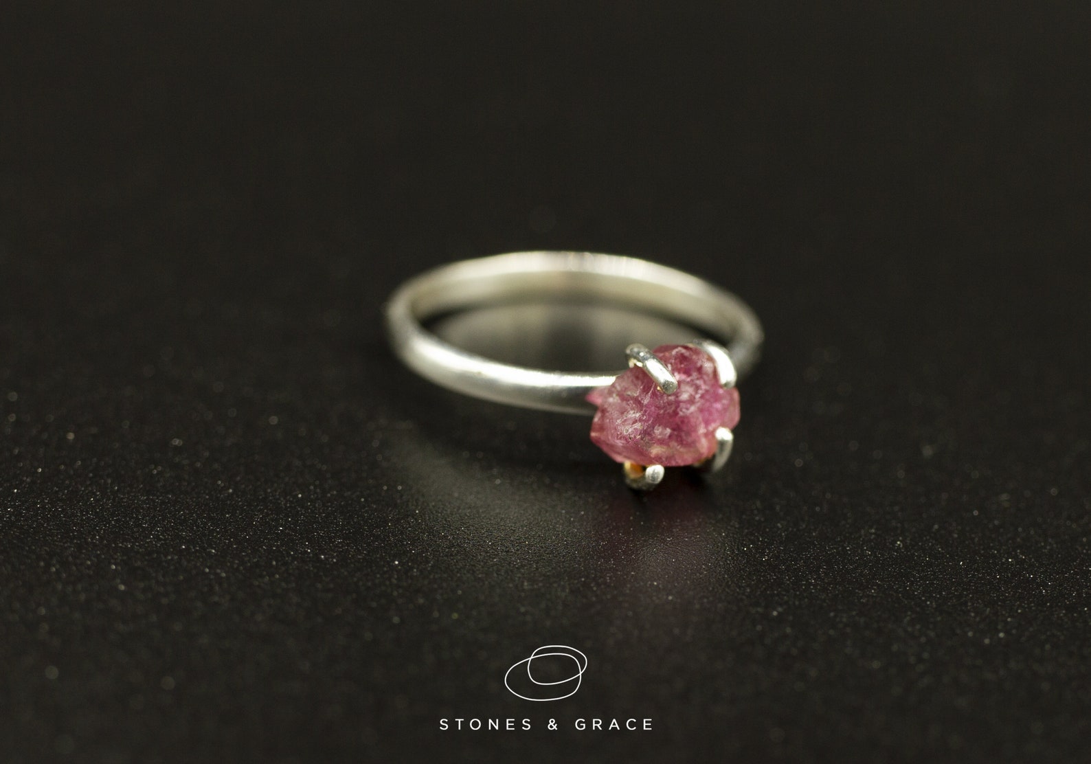 Pink Tourmaline and Silver Ring Raw Tourmaline Solid Silver - Etsy