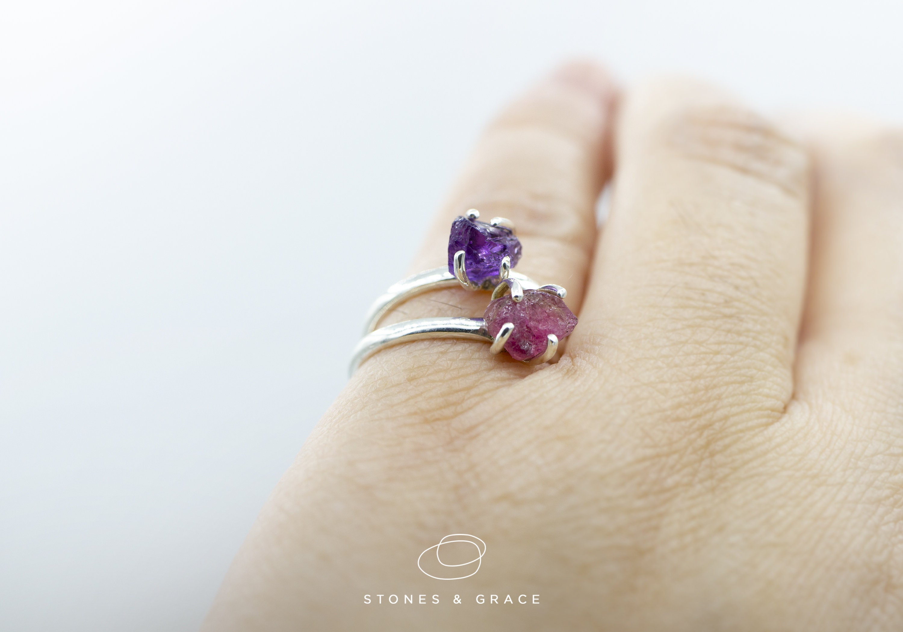 Pink Tourmaline and Silver Ring Raw Tourmaline Solid Silver | Etsy