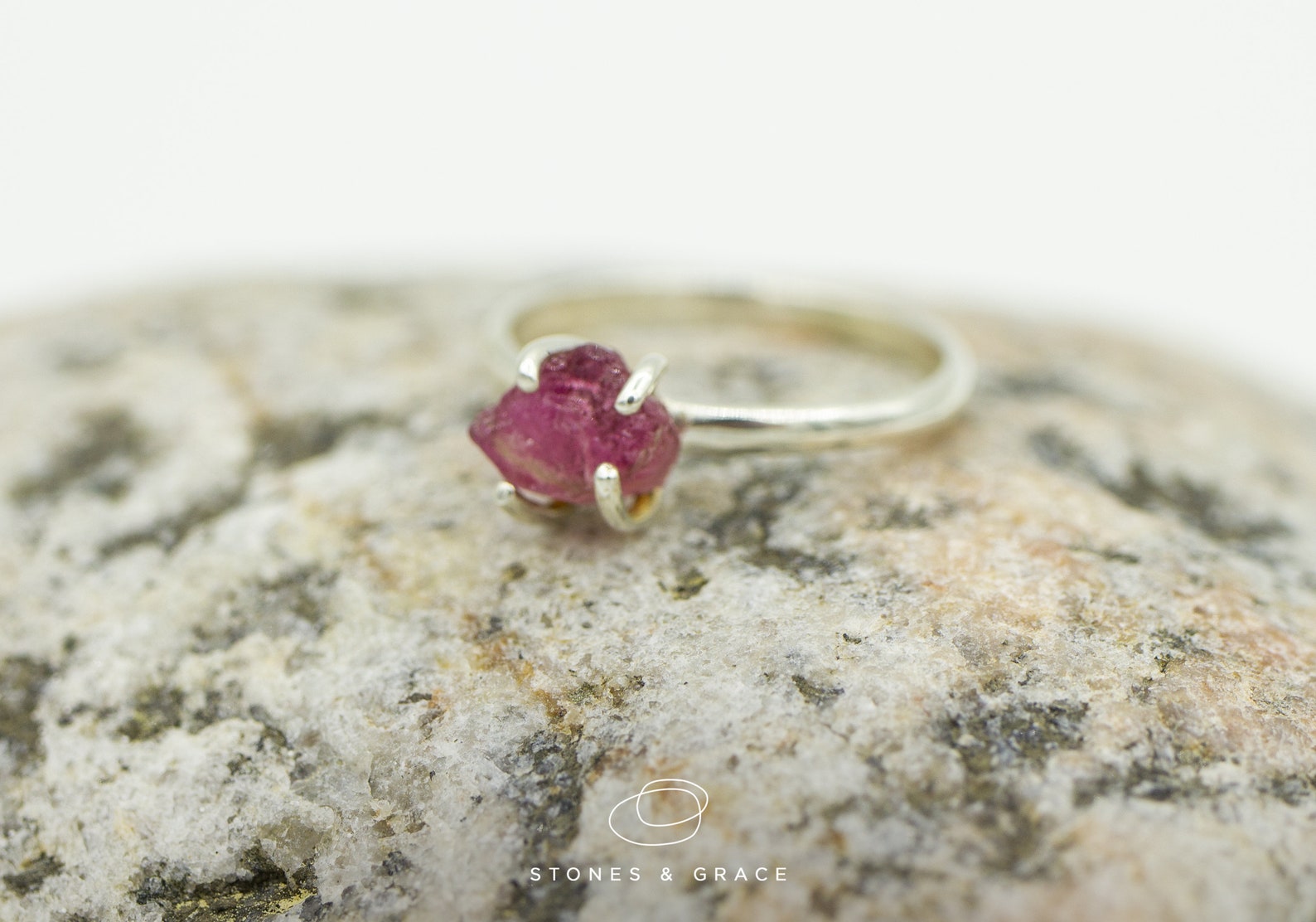 Pink Tourmaline and Silver Ring Raw Tourmaline Solid Silver - Etsy