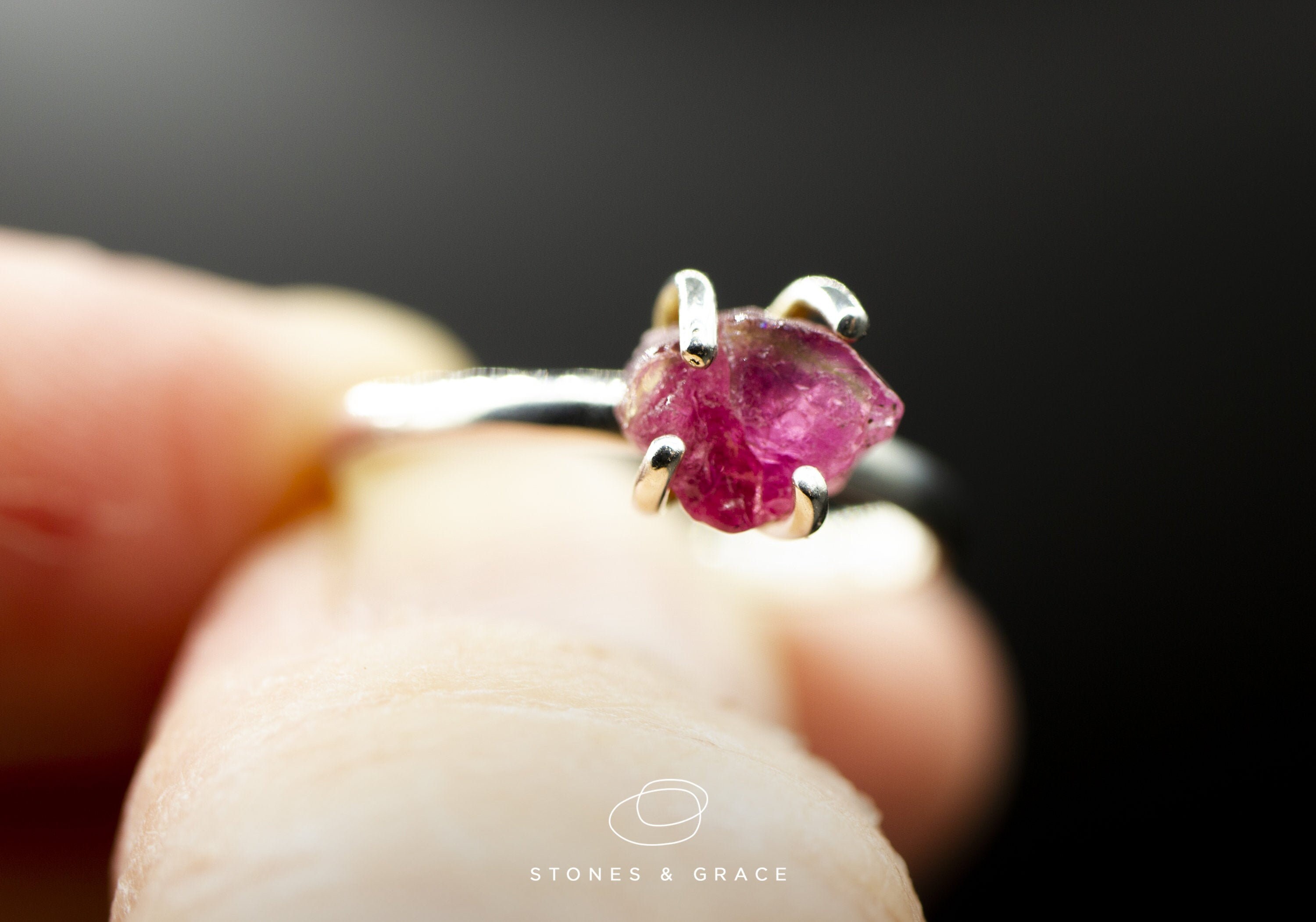 Pink Tourmaline and Silver Ring Raw Tourmaline Solid Silver | Etsy