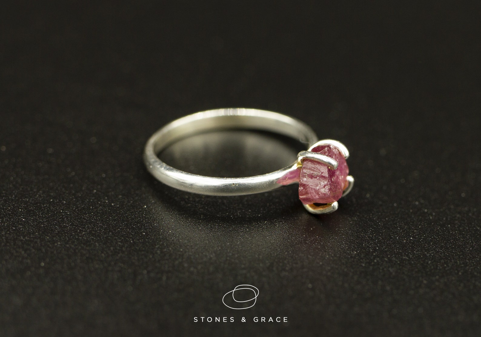 Pink Tourmaline and Silver Ring Raw Tourmaline Solid Silver - Etsy