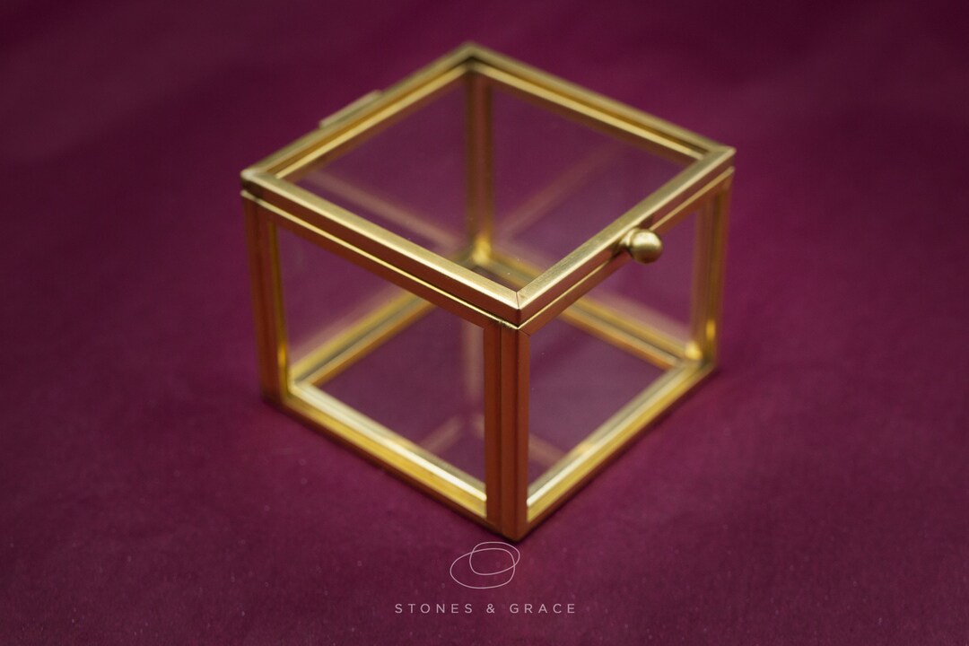 Glass Jewelry Box , Small Glass Box for Ring With Lid, Gift Glass ...