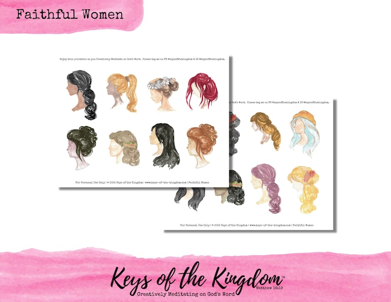 Watercolor Women of the Bible Printable – Journaling Art (PDF & JPG) - Etsy