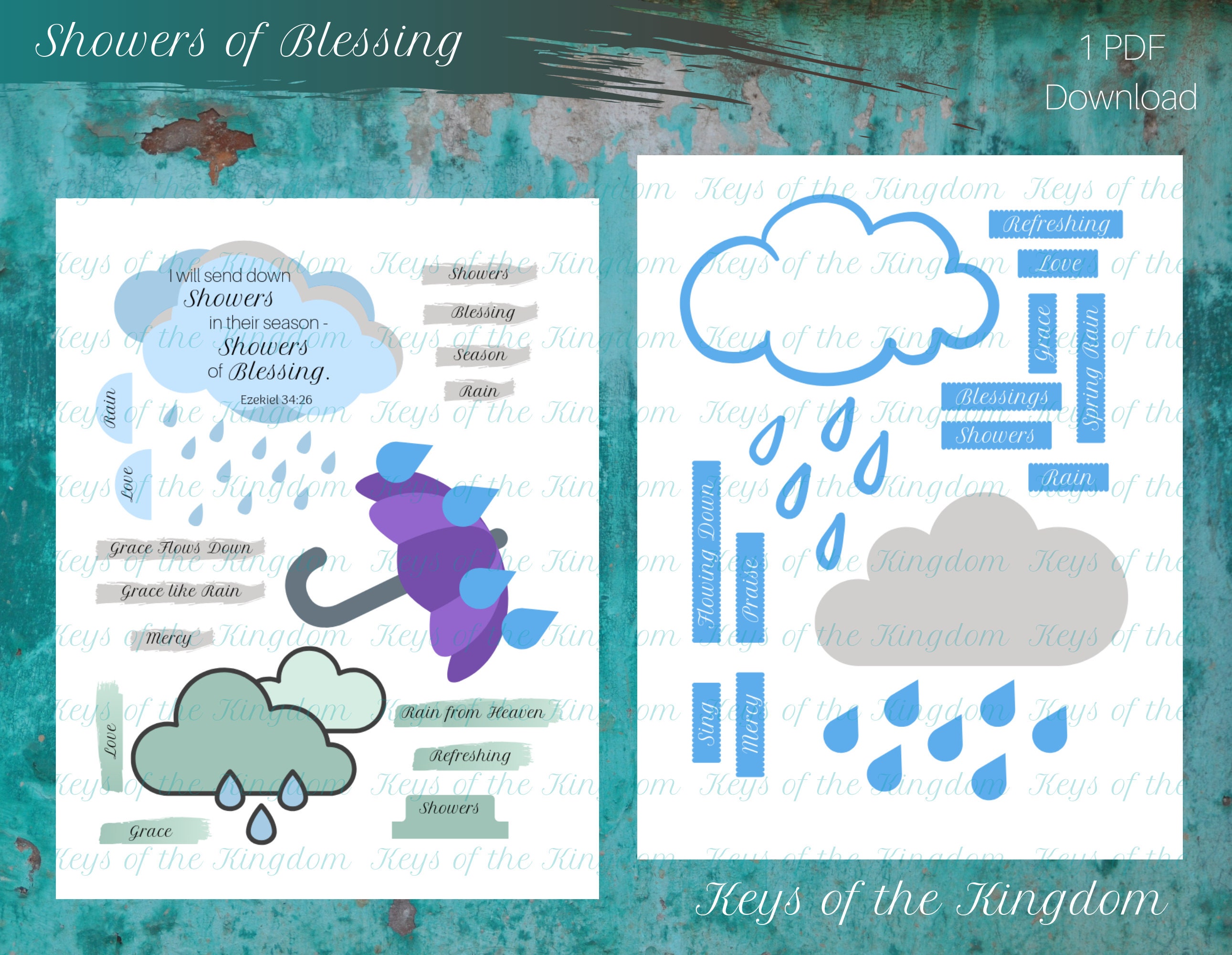 Bible Journaling Printable Showers of Blessing Easy to - Etsy