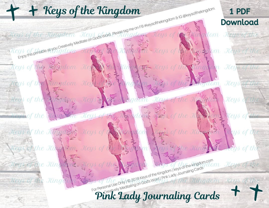 Bible Journaling Printable - Pink Lady Journaling Cards - Lady ...