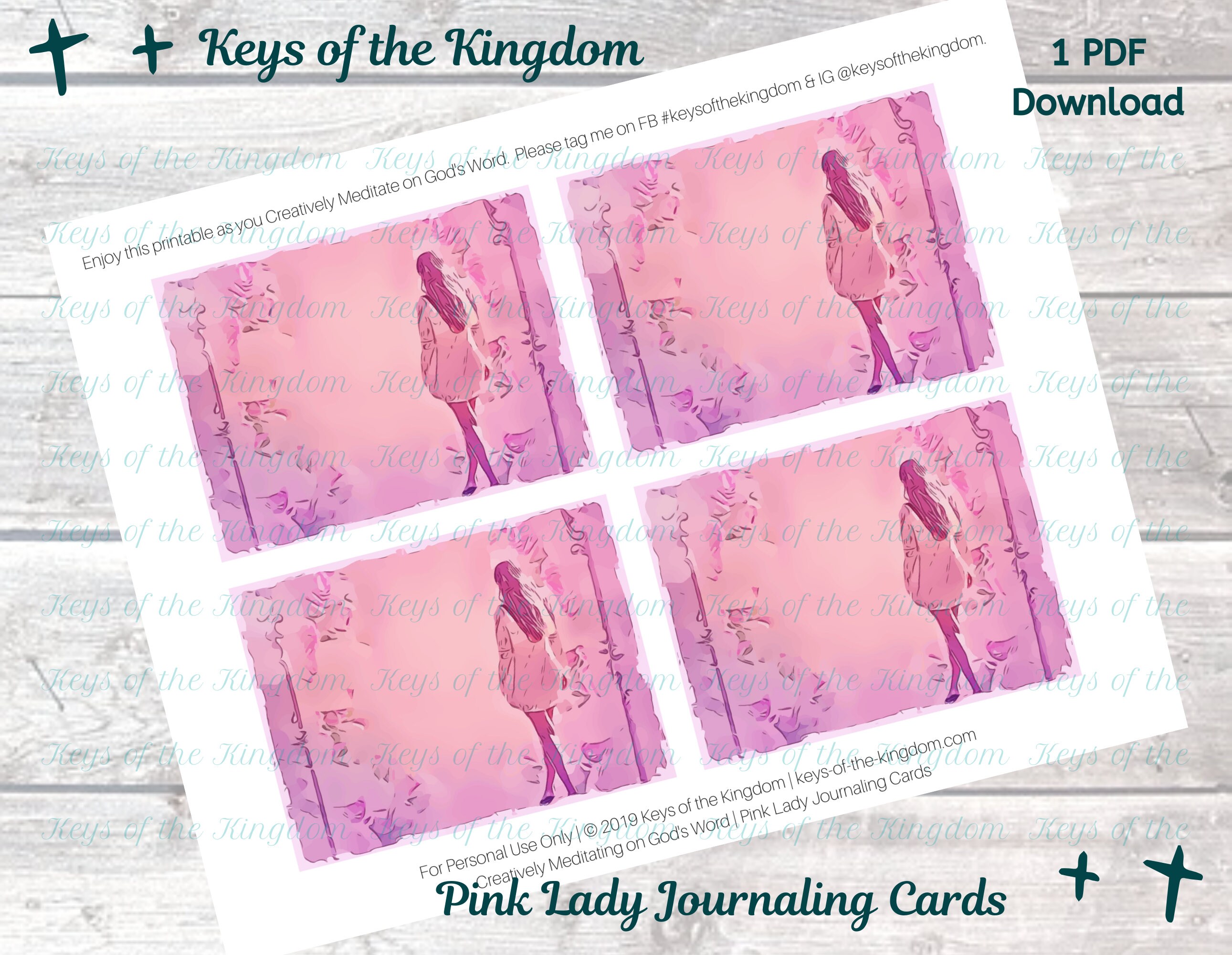Bible Journaling Printable Pink Lady Journaling Cards Lady - Etsy
