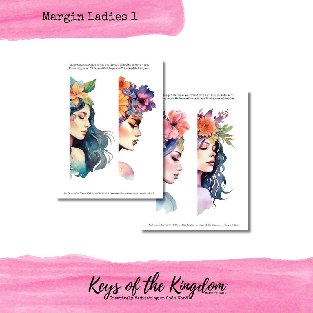 Bible Journaling Printable - Margin Ladies 1 - Easy to Print - Woman ...