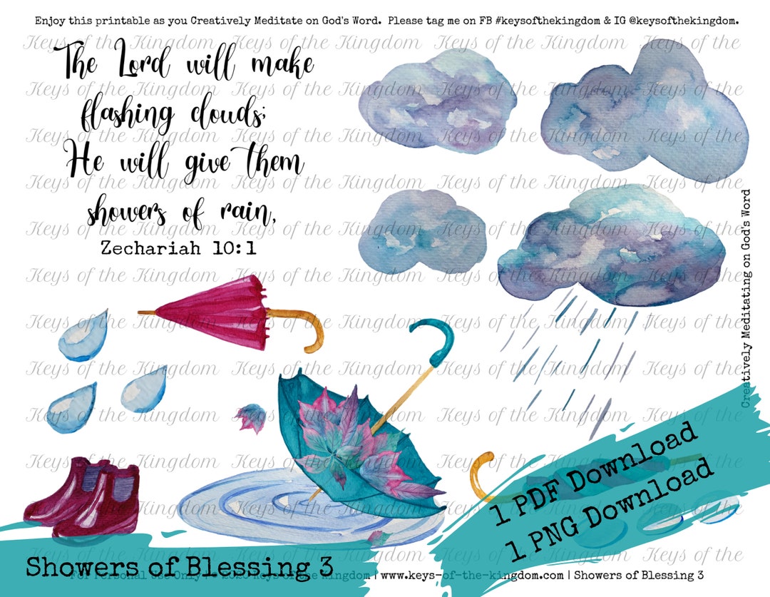 Bible Journaling Printable - Showers of Blessing 3 - Showers of ...