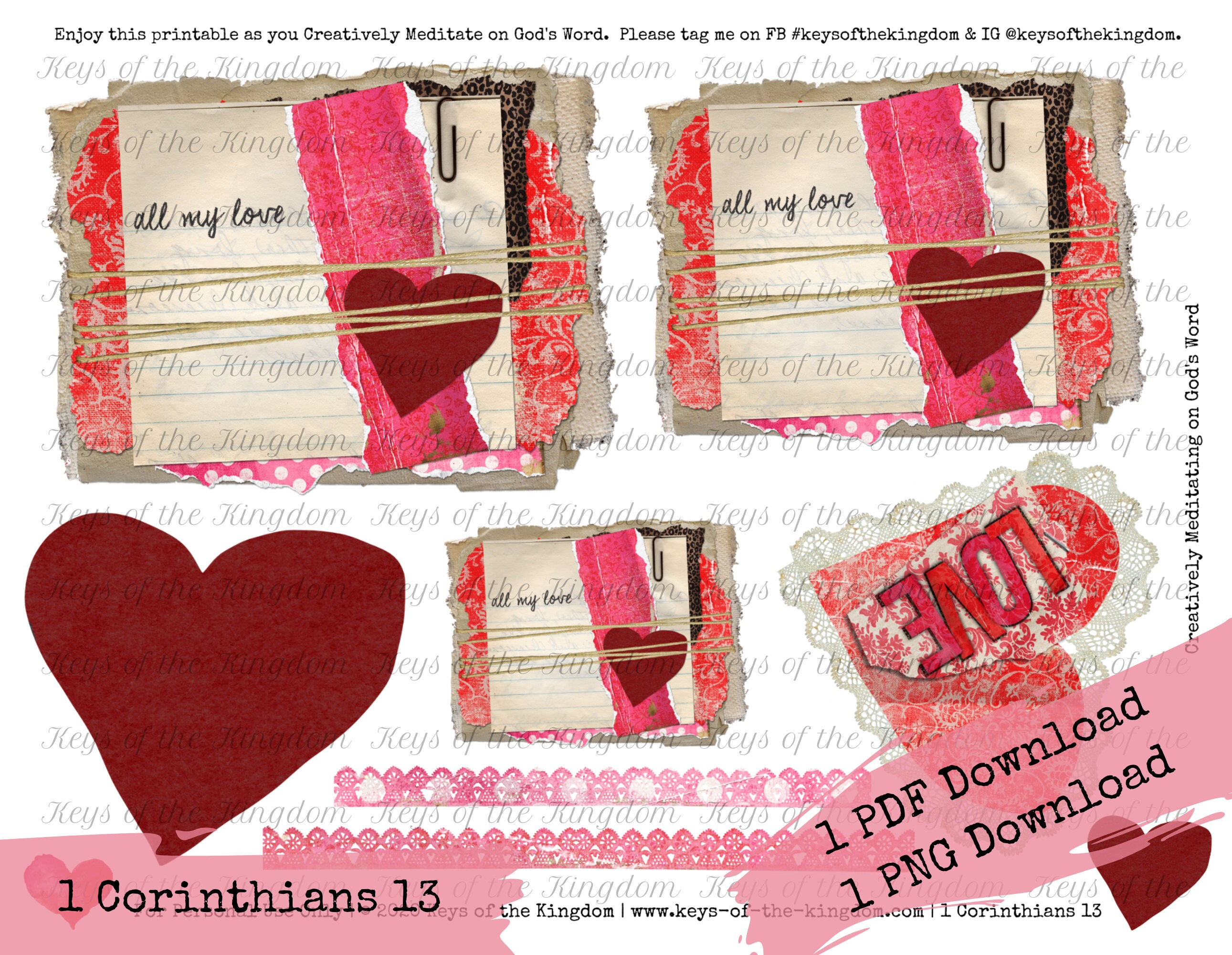 Bible Journaling Printable 1 Corinthians 13 Love Love - Etsy
