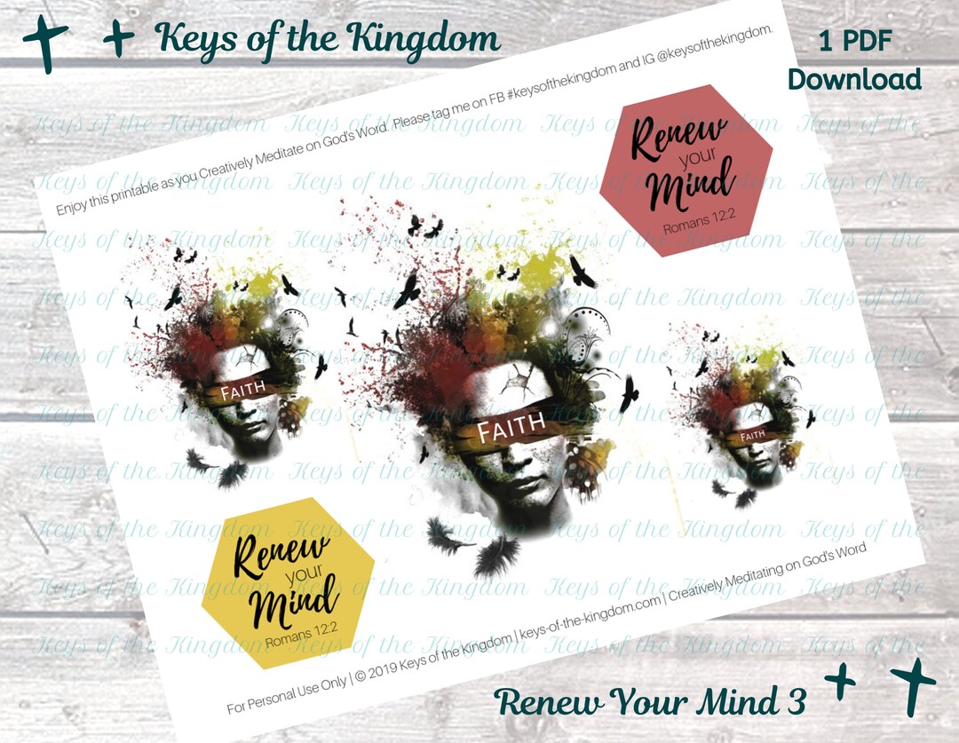 Bible Journaling Printable - Renew Your Mind 3 - Easy to Print - Woman ...