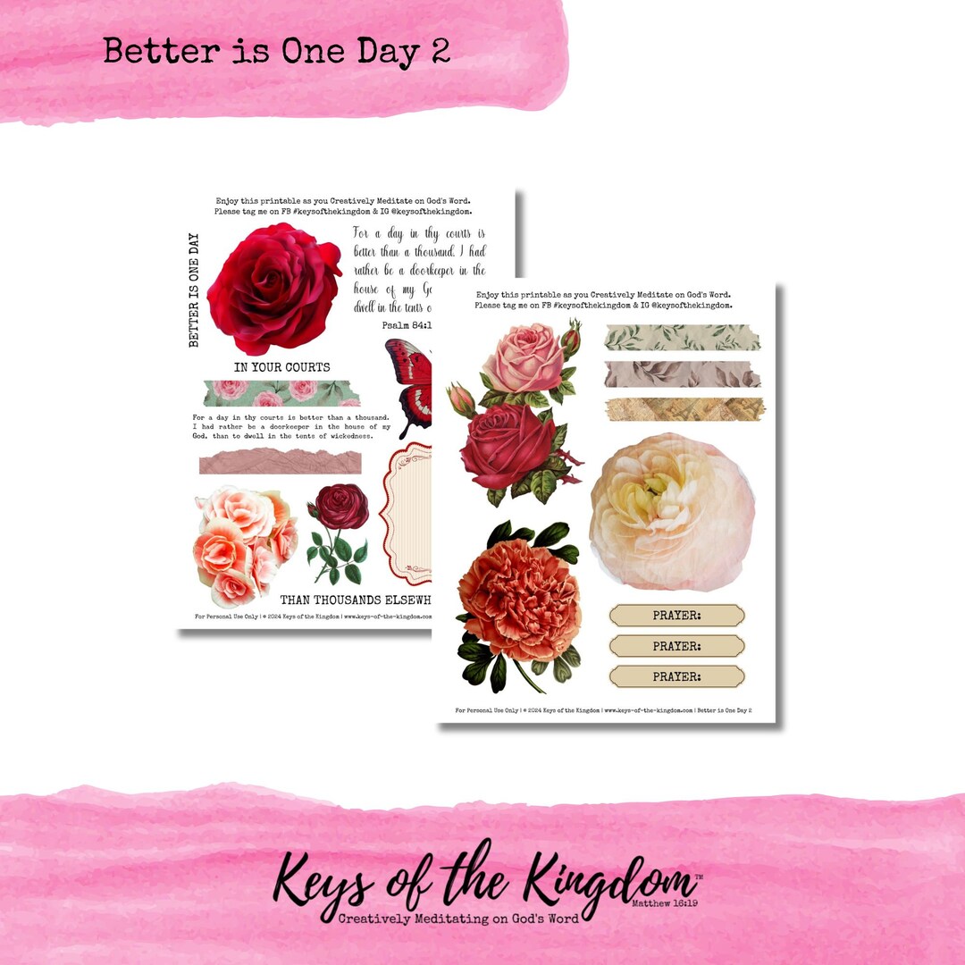 Bible Journaling Printable Better is One Day 2 - Easy to Print - Create ...